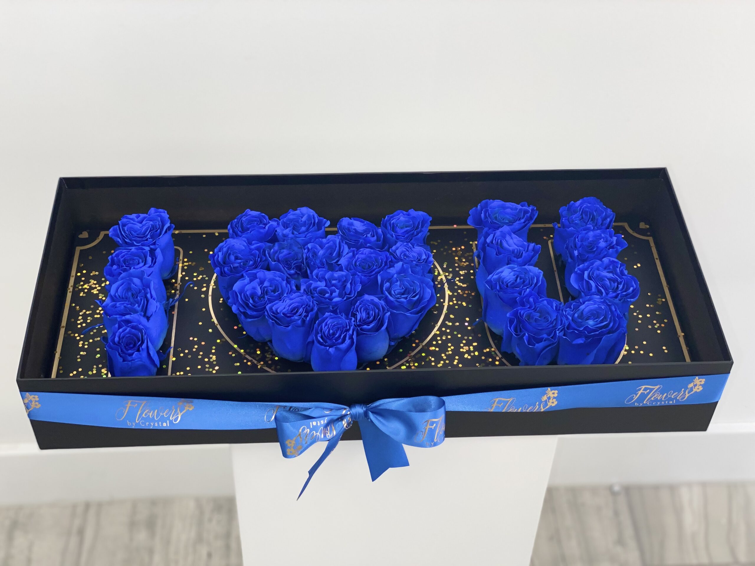 I Love You In Fresh Blue Roses - Flowers By Crystal